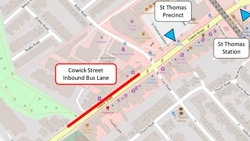 Cowick Street bus lane decision reversed - Exeter Observer